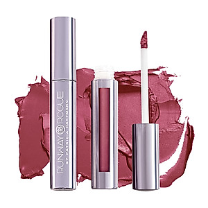 Runway Rogue Silk Glam Liquid Lipstick, Long Wear Frosted Berry-Rose Lipstick, ‘First Class’