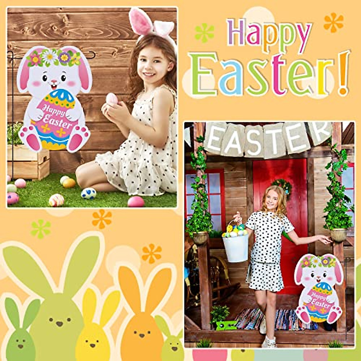 2 Pack Easter Garden Flags St Patrick's Day Garden Flag Shamrock Bunny Eggs Garden Flag 12 x 18 Inch Vertical Double Sided Decorative for Outside Yard Spring Seasonal Garden Flag