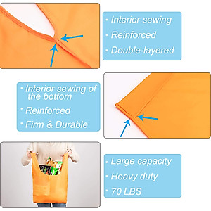 CiCiGo Large Reusable Bags Shopping Washable Foldable 6 Pack Grocery Bags Heavy Duty Lightweight Folding Gift Tote Bags Durable Polyester Color