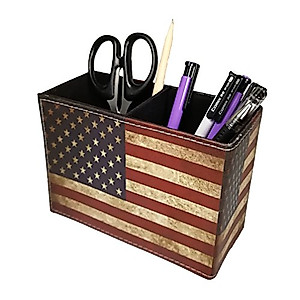 DreamsEden Pen Holder, Vintage American Flag Pencil Cup Desktop Pen Organizer for Desk Office Home Patriotic Decor