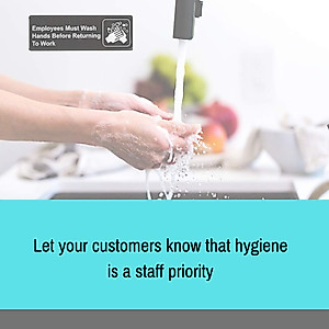 Employees Must Wash Hands Before Returning to Work Sign (Pack of 3) Easy to Mount with a self Adhesive Backing. Great for Business and Restaurants, 9" x 3".