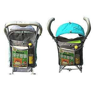 Baby Stroller Organizer with two Storage Pockets front mesh pocket-for bottles nappy baby cloth Diaper storage,Secure Straps, Detachable webbing easy crab strollers