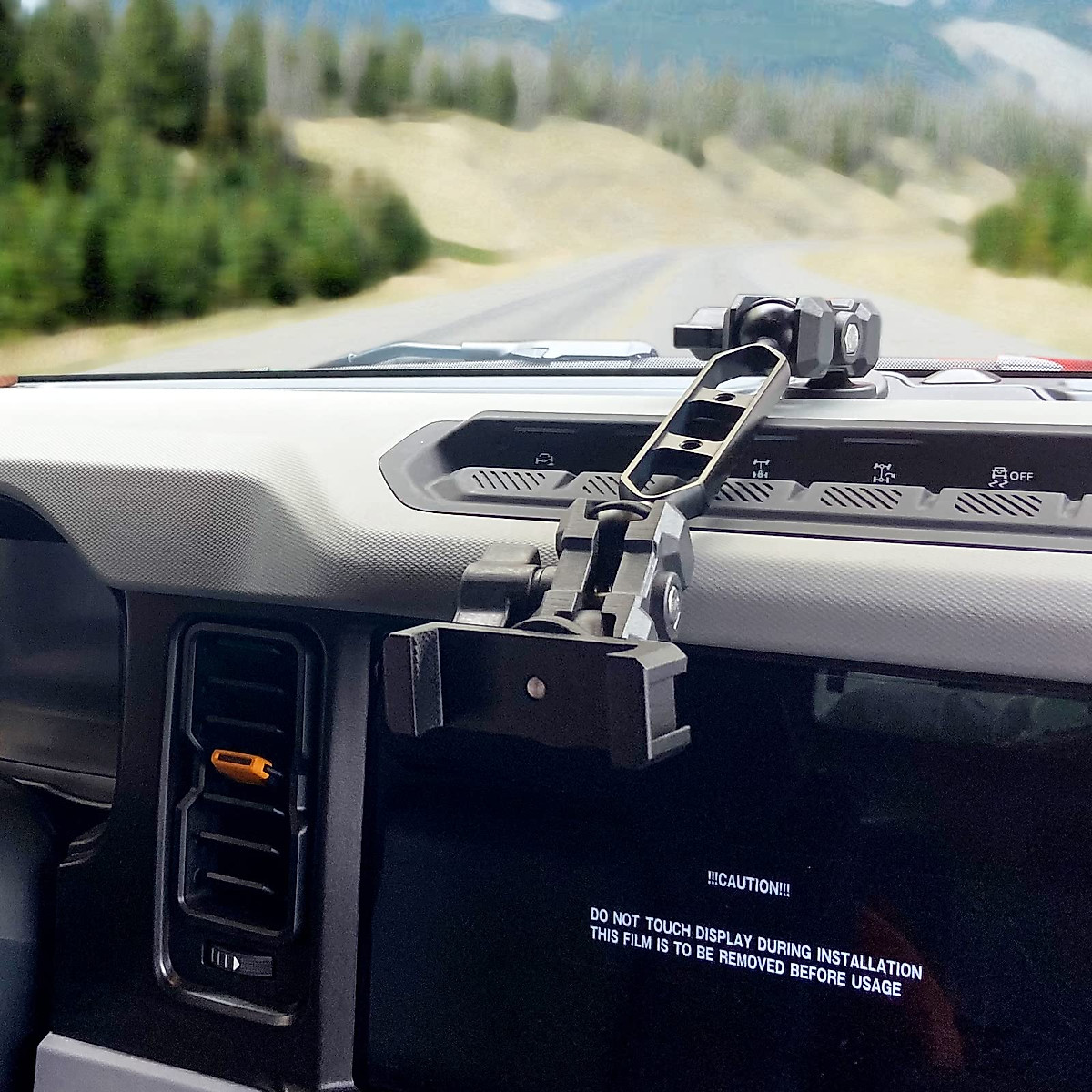 Maiker Dashboard Phone Holder Mount, Anti-Shake Stabilizer Custom Adjustable Cell Phone Holder for Ford Bronco Accessories 2021 2022