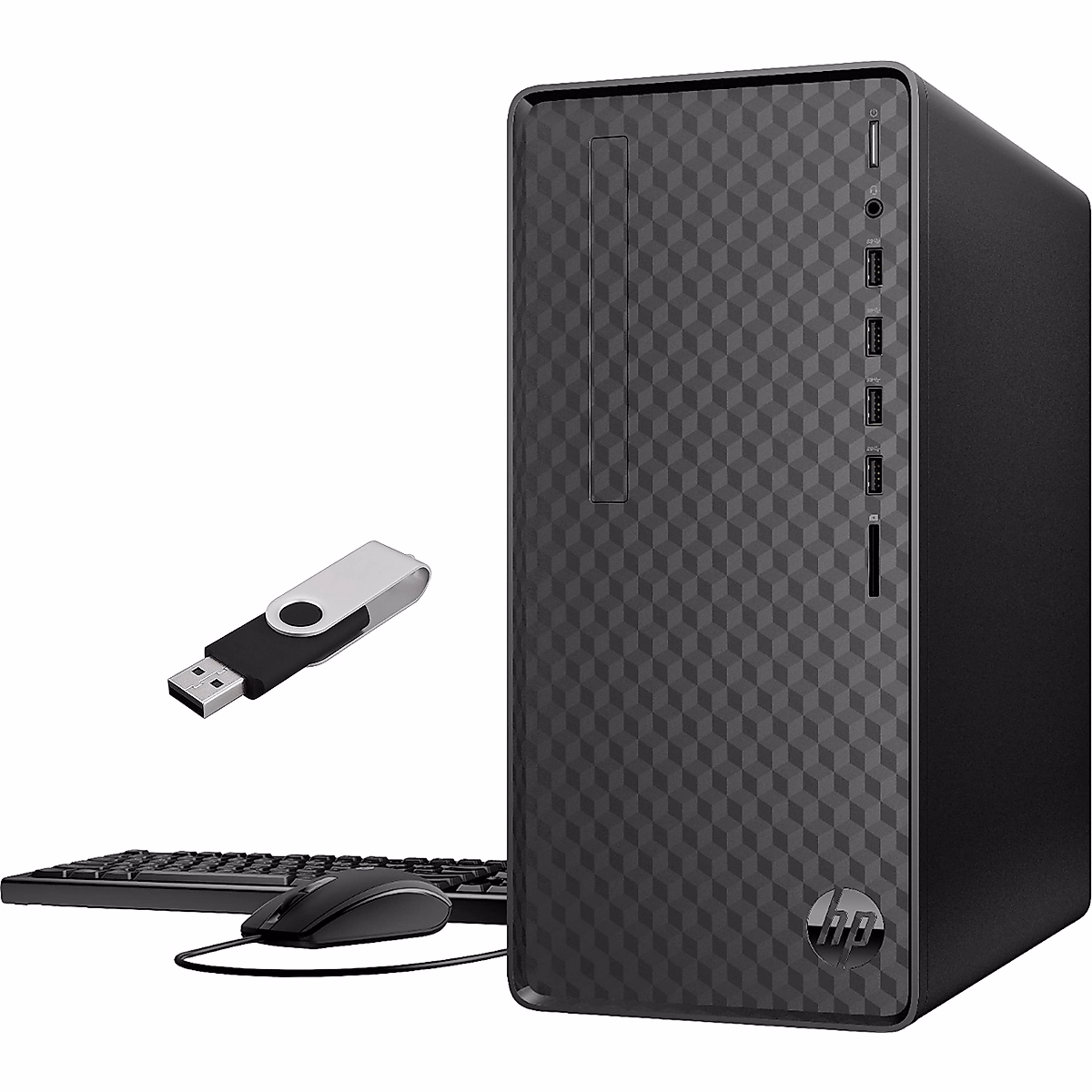 HP 2021 Pavilion Desktop AMD Ryzen 7 5700G 8-Core CPU Radeon Graphics with HDMI and VGA Outputs 32GB DDR4 1TB M.2 NVMe SSD + 2TB HDD No DVD WiFi RJ45 Windows 10 Professional w/RE 32GB USB Drive