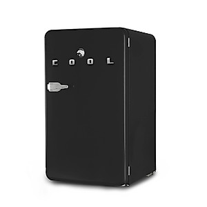 Commercial Cool CCRR32HB 3.2 Cu. Ft Freezer, Vintage Style Refrigerator, with Slide-Out Glass Shelves & Tall Bottle Storage, Retro Fridge, Black