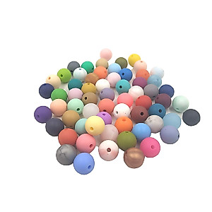Alenybeby 100pcs Silicone Round Pearl Focal Beads for Pen 12mm Silicone Round Shaped Beads for Keychain Craft Making DIY Beading Jewelry Accessories