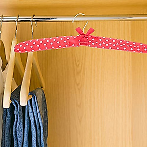 Ipetboom 10pcs Padded Hangers Cloth Covered Coat Hangers Non-Slip Wood Hangers Wedding Garment Hanger Pastoral Clothes Hanger for T Shirt Sweaters Coat Random Pattern