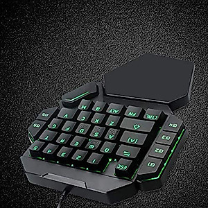 HYK One-Handed RGB Mechanical Feel Gaming Keyboard, Small Gaming Keyboard
