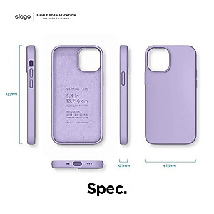 elago Compatible with iPhone 12 Mini Case, Liquid Silicone Case, Full Body Protection (Screen & Camera Protection) for iPhone 12 5.4 Inch (Purple)