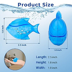 Funmit 6 Pack Universal Humidifier Cleaner Fish Compatible with Almost All Humidifiers and Fish Tanks, Purifies Water, Prevents Hard Water Build-Up, Reduces Scale, Blue