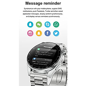 NW HANDA HK3 Pro Smart Watch for Men Women, Fitness Tracker Smartwatch with Heart Rate Blood Pressure Sleep Monitor Pedometer Bluetooth Call IP68 Waterproof Activity Tracker (Black+Brown)