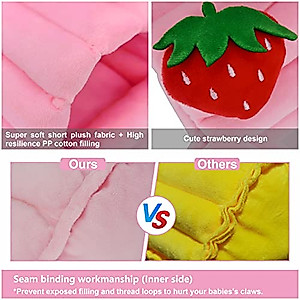 VOZRELS Guinea Pig Bed, Warm Fleece Cozy Hideout, Small Animal House Bedding for Rabbit, Bunny, Hamster, Hedgehog, Rat, Chinchilla, Ferret, Squirrel Cage Accessories (Medium, Pink)