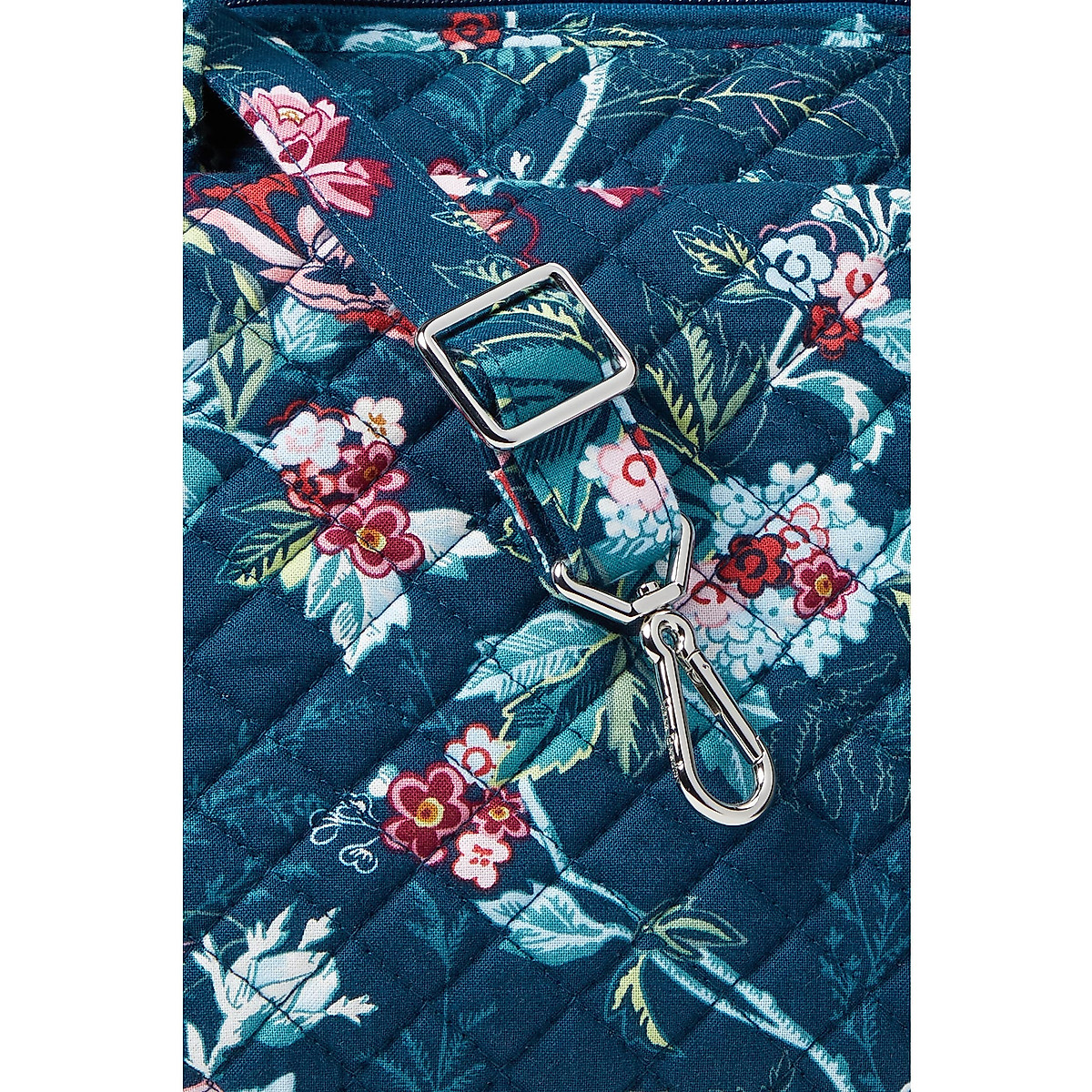 Vera Bradley Women's Cotton Pleated Multi-strap Shoulder Satchel Purse, Rose Toile - Recycled Cotton, One Size