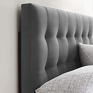 Modway Lily Biscuit Tufted Full Performance Velvet Headboard, Gray