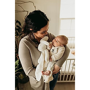 Bunnies By The Bay "Bun Bun Bunny" Buddy Blanket - 16" Stuffed Bunny and Baby Security Blanket - Super Soft Velour with Satin Lining