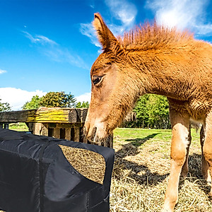 POTRAS Large Hay Bales Storage Bag: 420D Tote Waterproof Collapsible Bag Hay Bale Tote Bag with Zipper, 46Inch Durable Hay Bags for Horses and Livestock