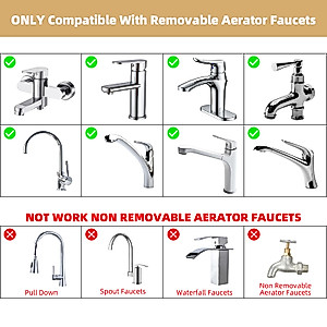 Hibbent NSF/ANSI/CAN 61 Certified Faucet Aerator, CUPC Certification 2-Flow Sink Faucet Aerator, 360° Swivel Kitchen Sink Sprayer Attachment, Faucet Replacement Part 55/64" Female Thread - Chrome