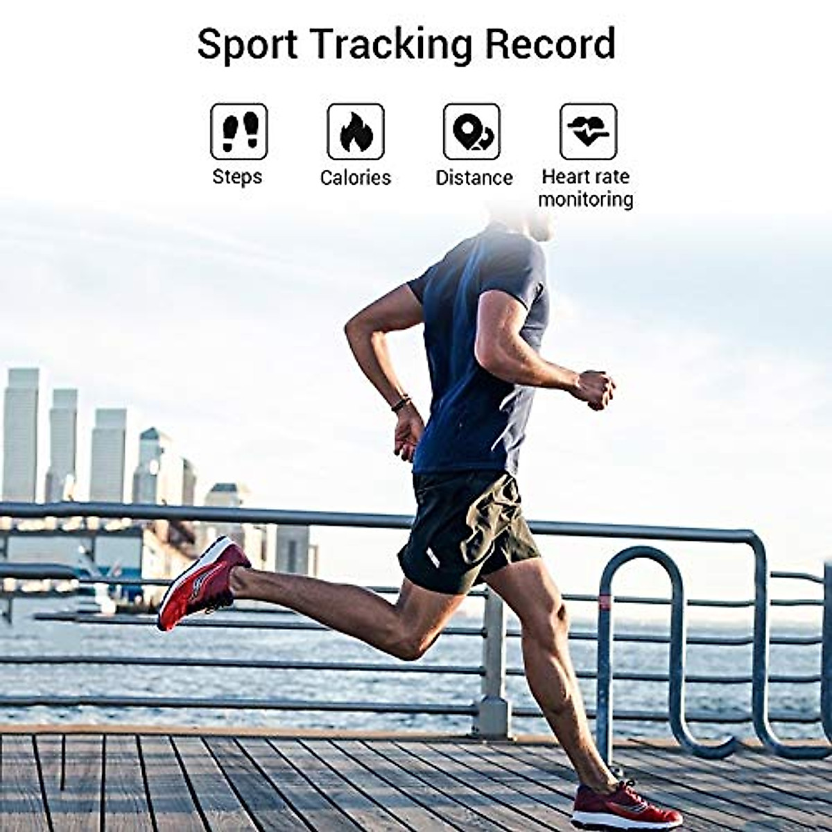 XXXDXDP Bracelet Smart Band Men Fitness Tracker Activity Smartwatch Real-time Monitor 5 in 1 Pedometer Sports Wristband Women Man (Color : A)