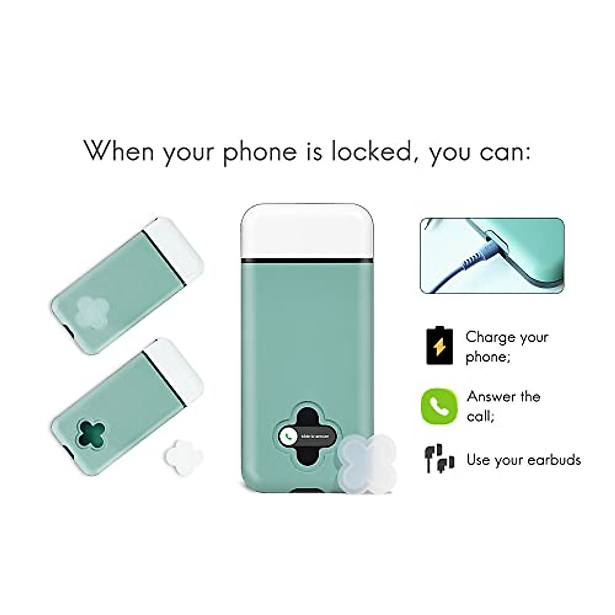 Portable Lock Box with Timer for iPhone and Android Phone, Help to Be Self-Discipline and Focus to Achieve Goals, Prevent Phone Addiction (M, Green)