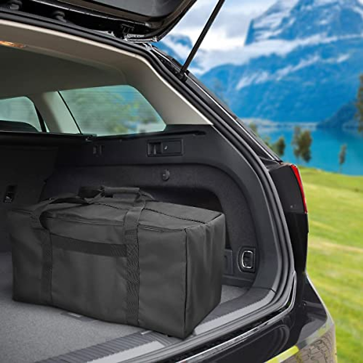 COOLBEBE 24" Sports Duffle Bag - 53L Travel Duffel Tote Bag with Upgrade Zipper Weekender Overnight, Durable & Water Resistant, Camping duffle Black