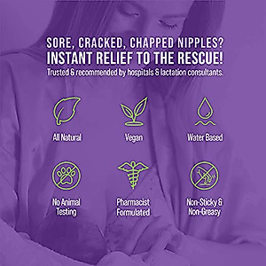 Dr. Nice's Moisturizing Gel - Lanolin-Free Nipple Cream for Breastfeeding - Nursing Essentials with Instant Cooling Relief for Sore Nipples - Water-Based Moisturizer Safe for Mom & Baby - (1 Fl. Oz)