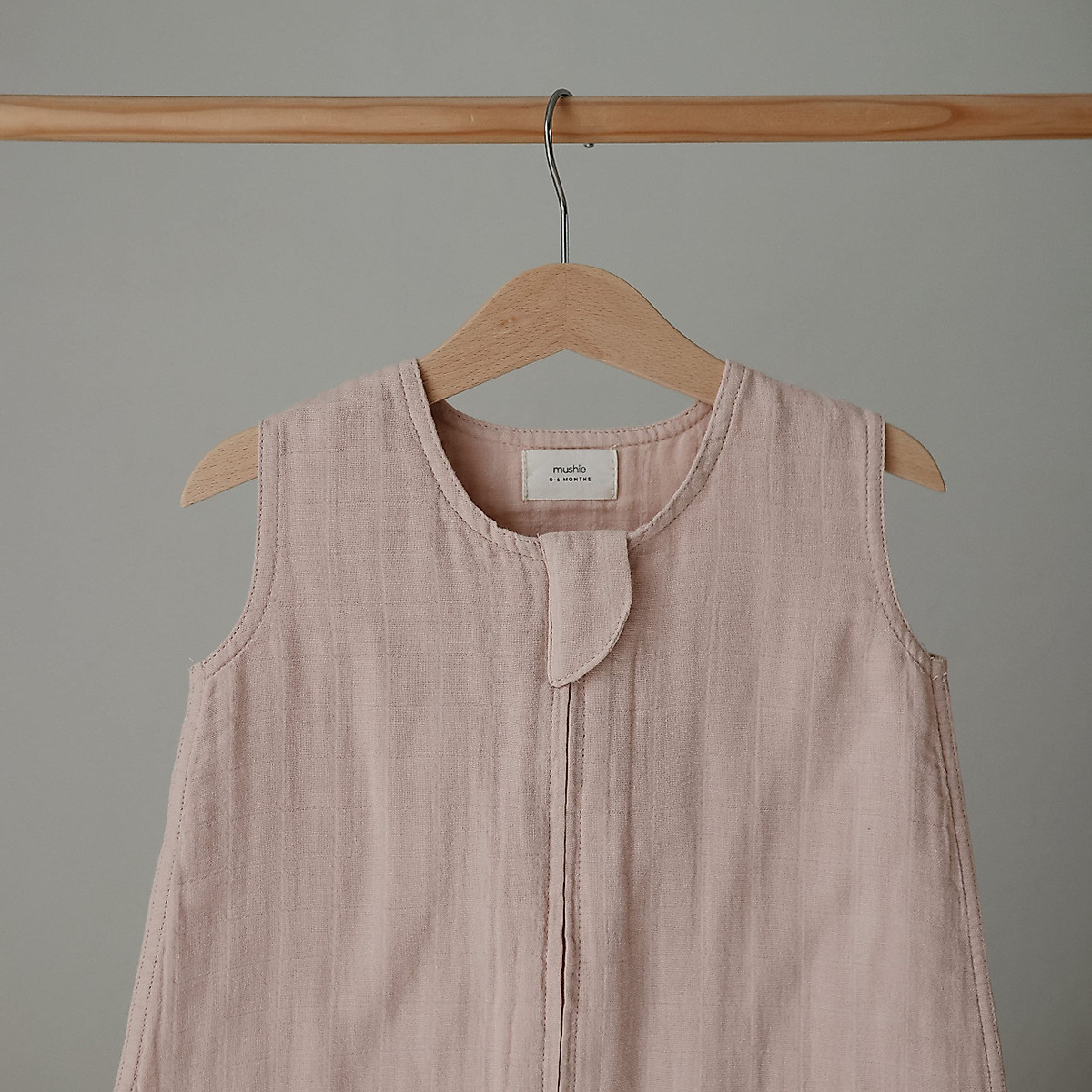 mushie Baby Wearable Blanket | 100% Organic Cotton Muslin | Sleeping Bag for Infants (Blush)