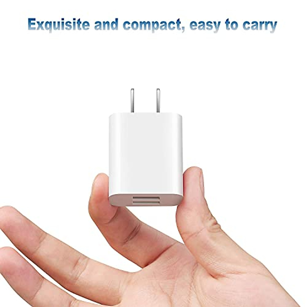 USB Wall Charger Block 2Pack Dual Port Cube Plug Power Charging Adapter Brick for Apple iPhone 14/13/12/XS Max/XR/X/8/8 Plus/7/6S/6S Plus/6/SE/5S/5C/iPad Mini/Air/Samsung Galaxy Kindle Fire LG