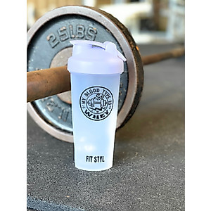 Generic FIT STYL Protein Shaker cup Set [3 PACK] 28 oz blender bottle, gift gym, new years resolution, Black, White, and Opaque