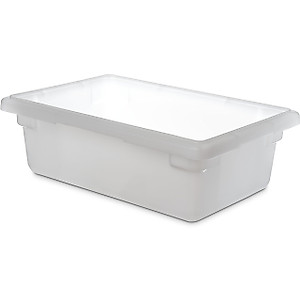 Carlisle FoodService Products Storplus Food Storage Container with Stackable Design for Catering, Buffets, Restaurants, Polyethylene (Pe), 3.5 Gallon, White, (Pack of 6)