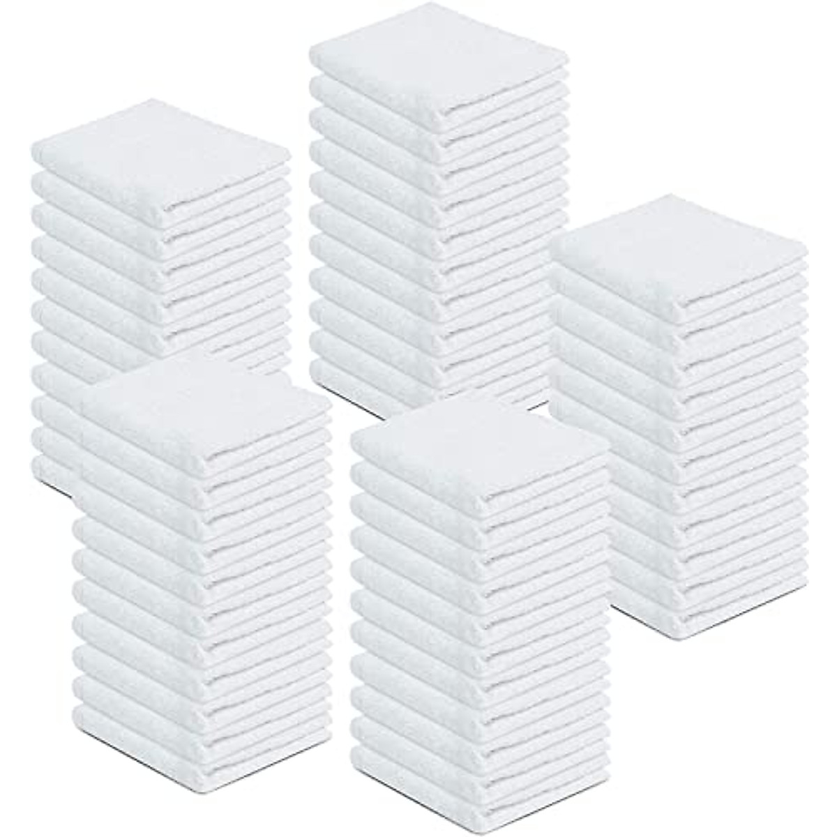 Cotton Terry Towels Cleaning Cloths, 100% Cotton Terry Cloth Bar Rags White Bar Towels, Multipurpose High Absorbent Terry Towels for Cleaning Auto Detailing or Painters- White- 12"x12" (500 Pack)