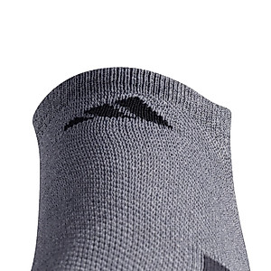 adidas Men's Superlite Stripe 3 No Show Socks (3-Pair), Heather Dark Grey/Black/Night Grey, Large