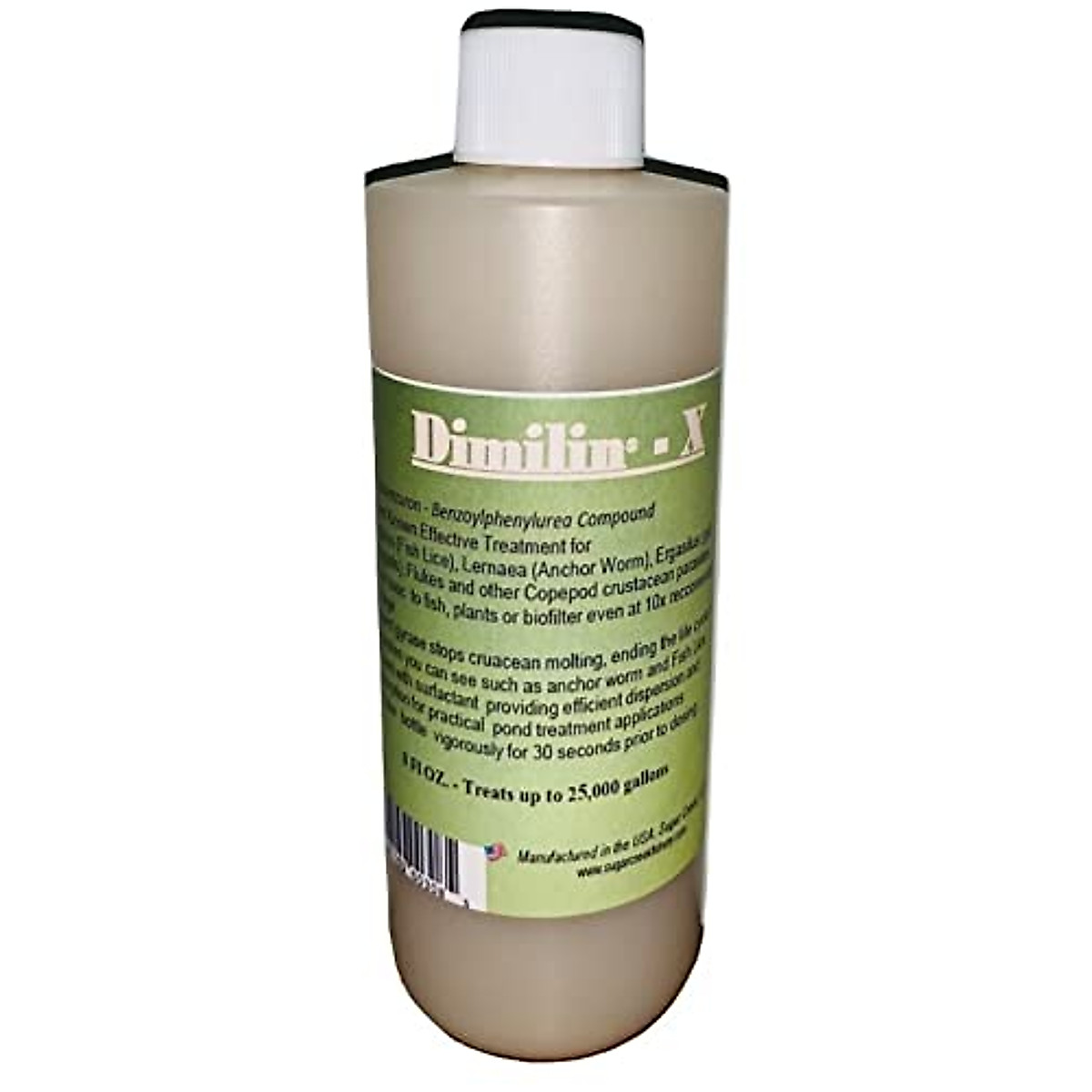 Eight oz Bottle Dimillin-X Koi & Goldfish Treatment Anchor Worm Fish Lice PKF