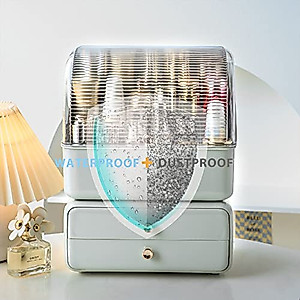 WGLAWL Cosmetic Display Cases, Countertop Makeup Organizer Stands Holder Box Cosmetic Storage Rack Cabinet with Drawers Lipstick Rack, for Bathroom Bedroom Dresser Vanity (Without Lipstick)