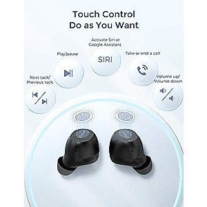 VASSCA Wireless Earbuds, Bluetooth Headphones with Charging Case, & Fast Charge, 25h Playtime, IPX8, Deep Bass, in-Ear Supports Mono Mode, for Music, Calls, and Siri Black