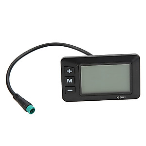36V 48V LCD GD01 Display, Electric Bicycle Display Meter 5 Pin with Waterproof Plug Suitable for 0.9in/22.2mm E-bike Handlebar