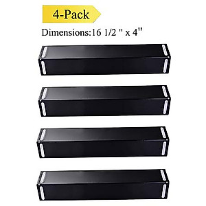 P9215A (4-Pack) 16 1/2 Inches Porcelain Steel Heat Plate Replacement for BBQ Grillware, Uniflame, Charbroil 463210310, 463210511, 463211511, 463211513, 463211514, 463211711 Grill Chef and Others