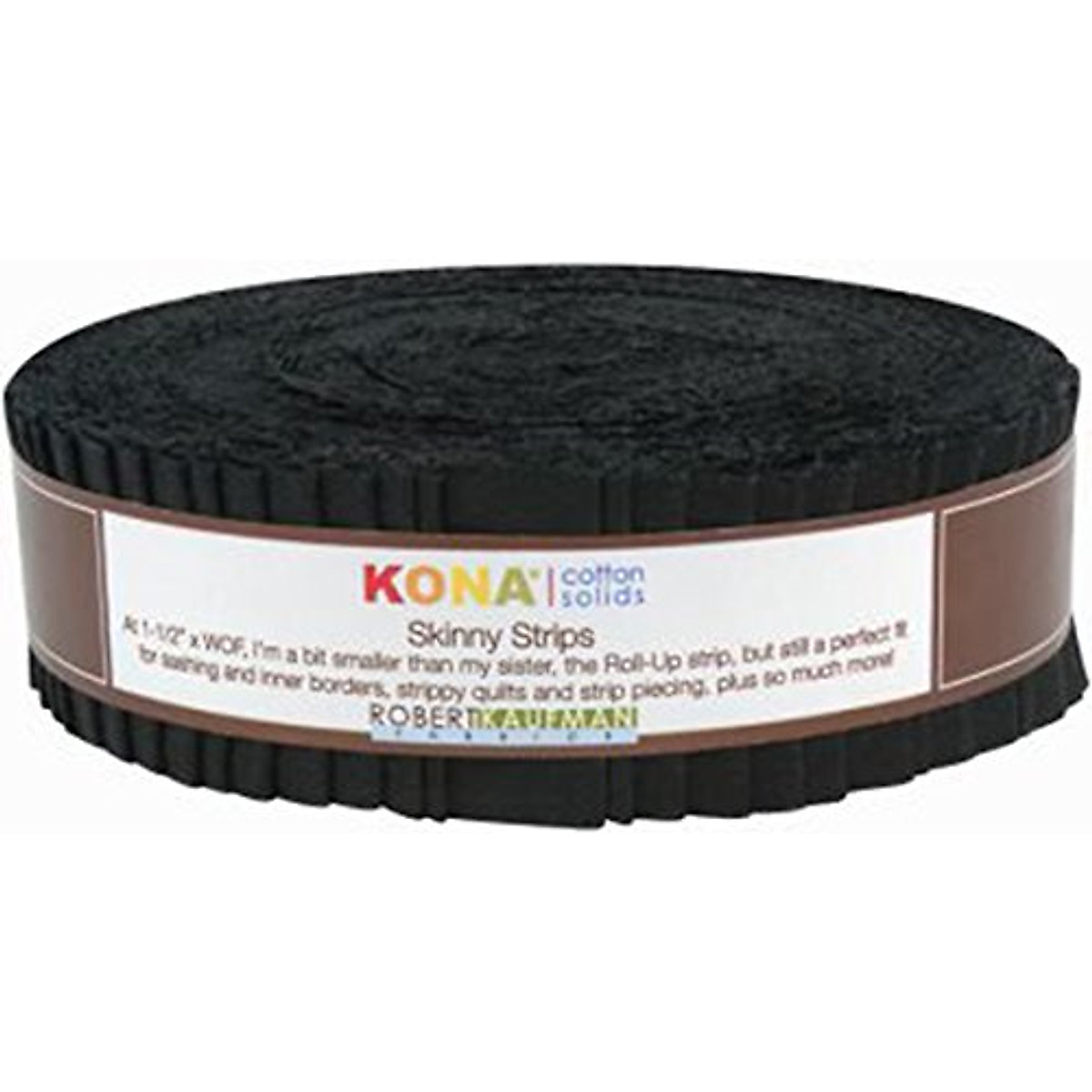 Robert Kaufman SS-101-40 Kona Solids Skinny Strips, 40 Piece, Black
