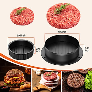 Pisol Hamburger Press, 4-in-1 Burger Press Patty Maker Slider, Stuffed Burgers Sandwich Cutter, Meat Beef Veggie Hamburger Patty Mold with 100 pcs Wax Disc Papers