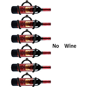 6 Pack—Wall Mount Wine/Towel Rack,Wall Mounted Flexible Adjustable Metal Wine Bottle & Glass Rack Holder | Home & Kitchen Décor | Storage Rack | Wall Mounted Shelves — Rubber protection （No scratches）