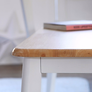 Livinia Canberra 37.4" Wooden Dining Bench/Mid Century Modern Solid Malaysian Oak Kitchen Bench (Natural-White)