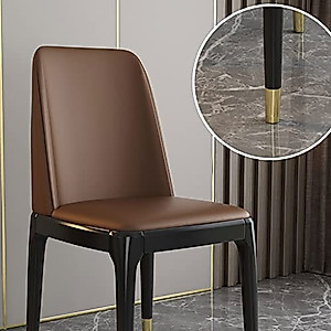 RILOOP Dining Chairs,Modern Pu Leather High Back Padded Soft Seat with Wooden Legs for Home Restaurant/White/Black