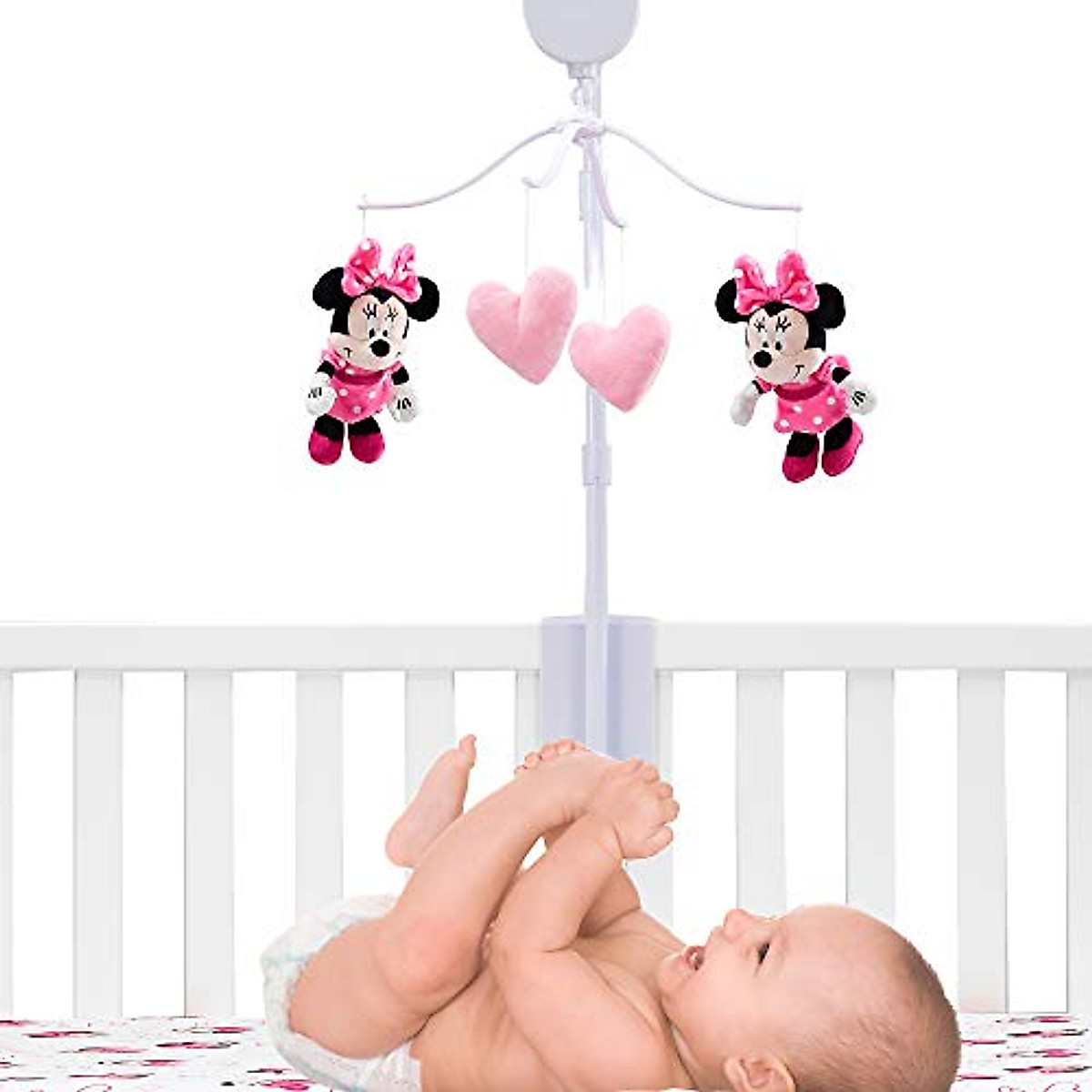Lambs & Ivy Disney Baby Minnie Mouse Love Pink Musical Baby Crib Mobile Soother