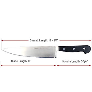 Pro Chef Knife 8 Inch Classic Black 8" Forged Stainless Steel Blade Kitchen Knife Chefs Knife For Cooking triple-riveted Ergonomic Handle Professional Cooking Knife Home Cook Restaurant Kitchen