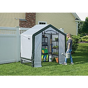 Miracle-Gro 6' x 4' x 6' All-Season Indoor/Outdoor Backyard Garden Greenhouse and Compact Waterproof Plant Shelter, Translucent