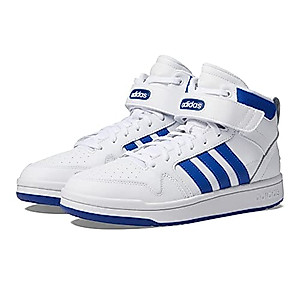 adidas Men's Postmove Mid Basketball Shoe, White/Team Royal Blue/Grey, 9