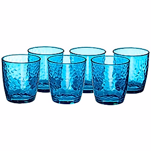 Bormioli Rocco Palatina Rocks Glasses, Blue, Set of 6