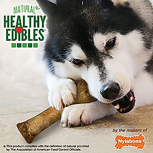 Nylabone Healthy Edibles Natural Dog Chews Long Lasting Bacon Flavor Treats for Dogs, X-Large/Souper (2 Count)
