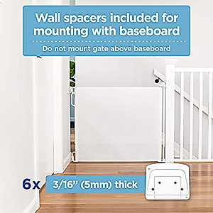 Perma Child Safety Indoor/Outdoor Retractable Baby Gate 33" Tall, Extends to 71" Wide, White