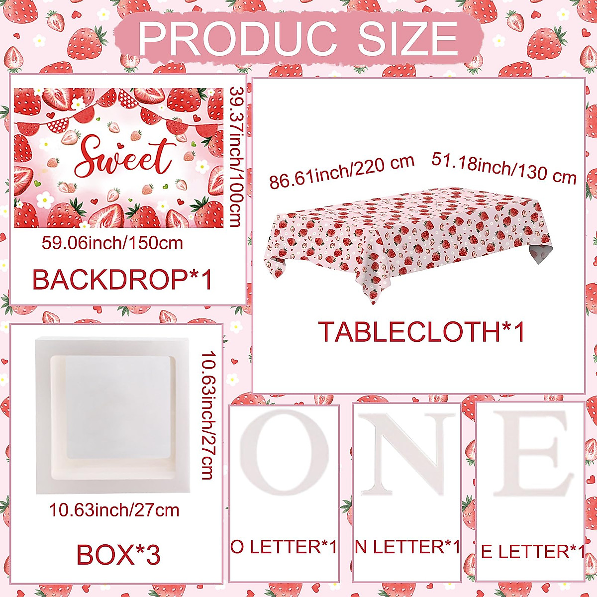 Strawberry First Birthday Decor for Girl-Strawberry Balloon Arch with Baby Boxes, Strawberry First Backdrop for Sweet One Girl 1st Birthday Party,Strawberry Party Decorations,Girl Baby Shower Party