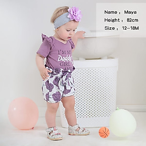 Renotemy Infant Girl Clothes Newborn Outfits Gifts Short Sleeve Romper Pants Set 0-3 Months Baby Girl Clothes Outfit Sets